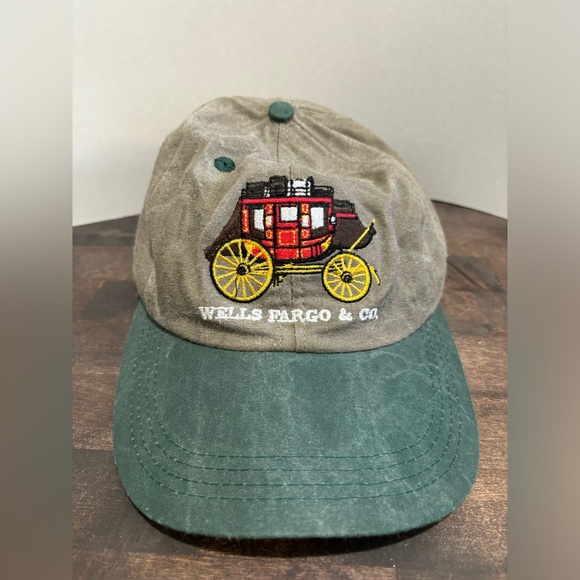 promark | Accessories | Vintage Wells Fargo Co Hat Wagon Logo Cap Beige ...